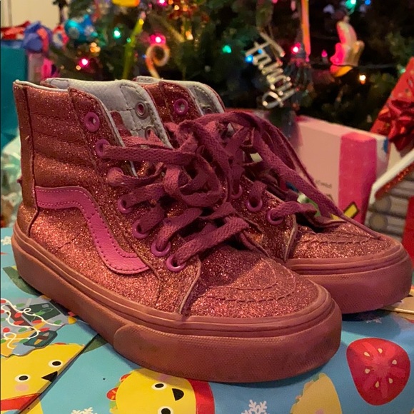 Vans | Shoes | Toddler Hot Pink Glitter Vans | Poshmark